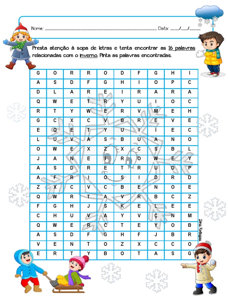 Sopa de Letras Sobre o Inverno | PDF