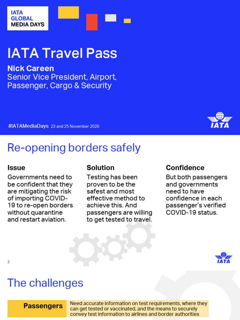 IATA Travel Pass: Nick Careen | PDF | Verification And Validation ...