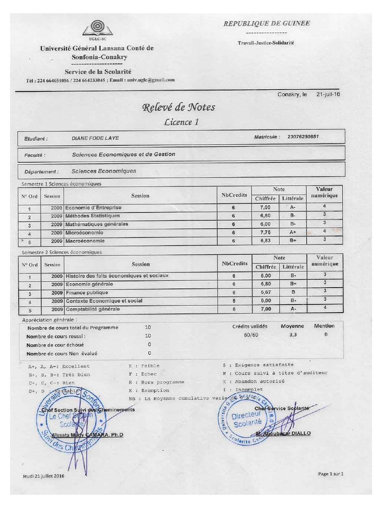 Relevé de Note Licence 1-Converti | PDF Relevé de Note Licence 1-Converti | PDF
