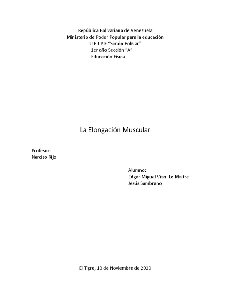 La Elongación Muscular | PDF | Contracción muscular | Músculo