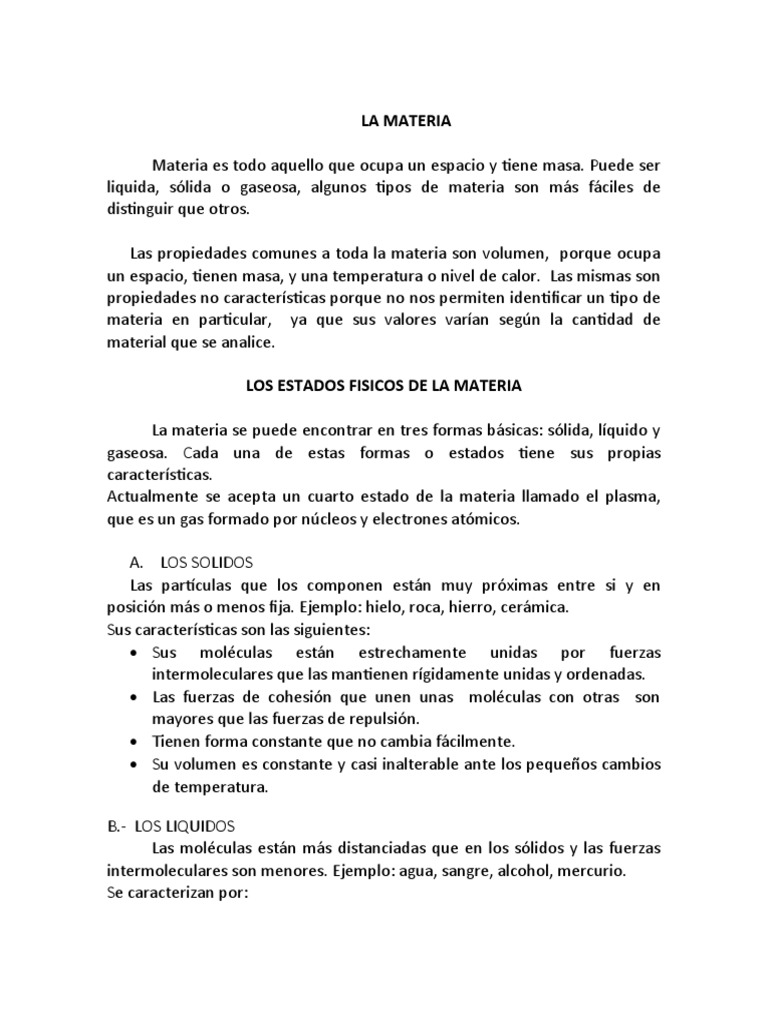 Estados de la Materia y sus Propiedades | PDF | Líquidos | Importar