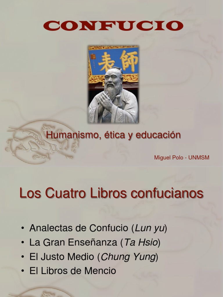 Confucio: Humanismo y Ética en Educación | PDF | confucionismo | Confucio