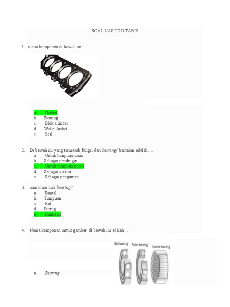 Soal Tdo X Seal Bearing | PDF | Bisnis | Griya & Taman