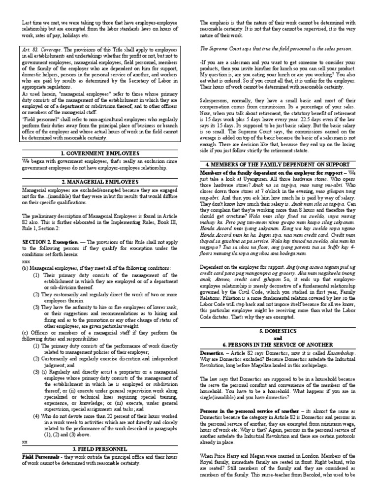 Art. 82. Coverage. The Provisions of This Title Shall Apply To ...