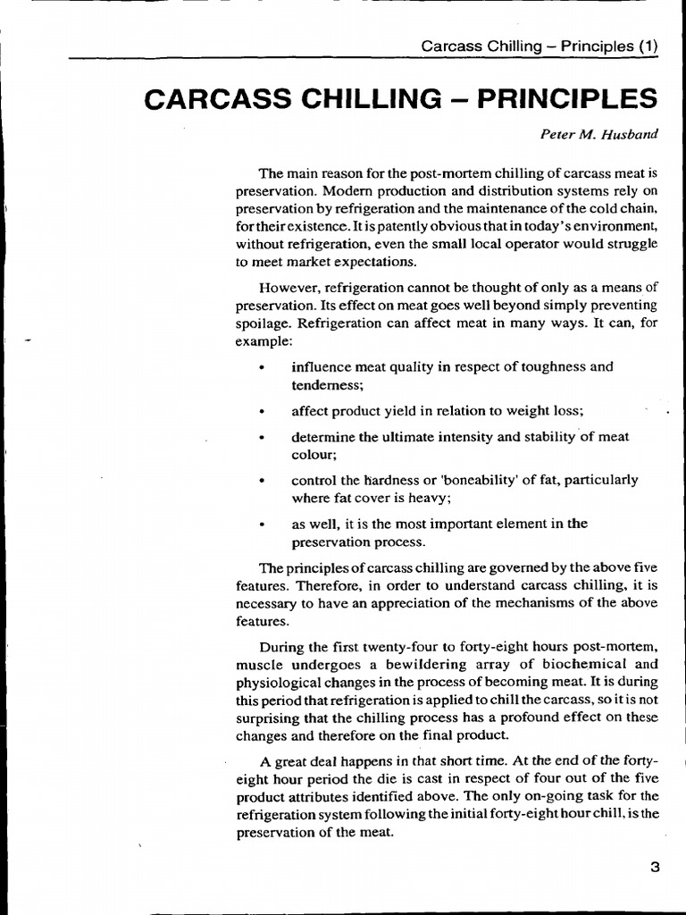 REF39 Carcass Chilling Principles | PDF | Muscle Contraction | Meat