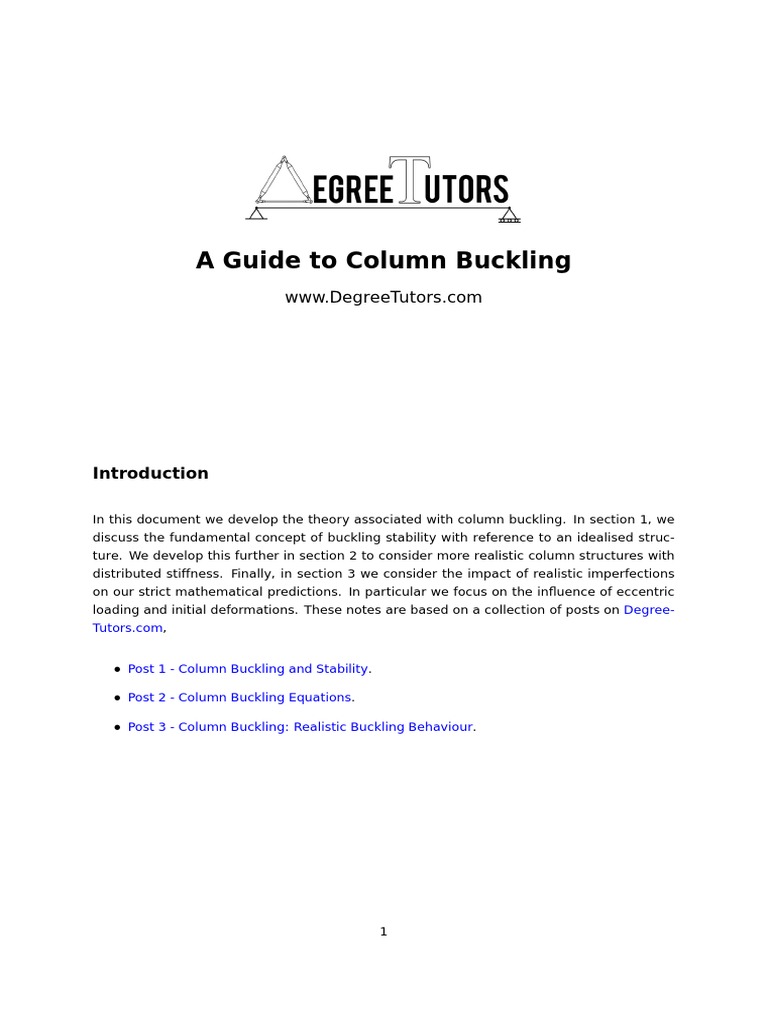 DegreeTutors Guide To Column Buckling - v1.1 | Download Free PDF ...
