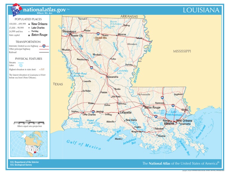 Map of Louisiana | PDF | Louisiana | Physical Geography