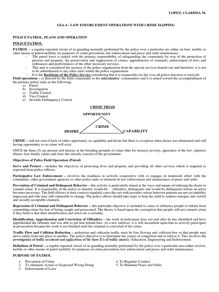 Police Patrol Plans and Crime Mapping Operations | PDF | Problem ...