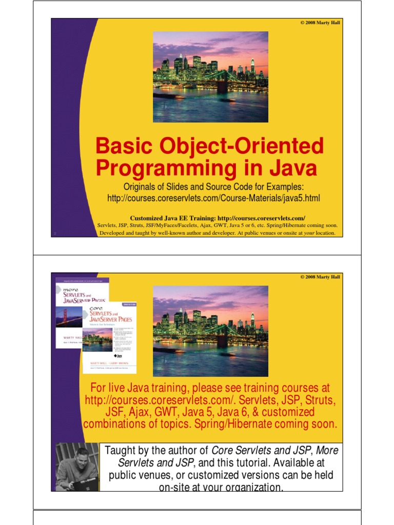 Basic Object Oriented Programming In Java Pdf Method Computer Programming Class