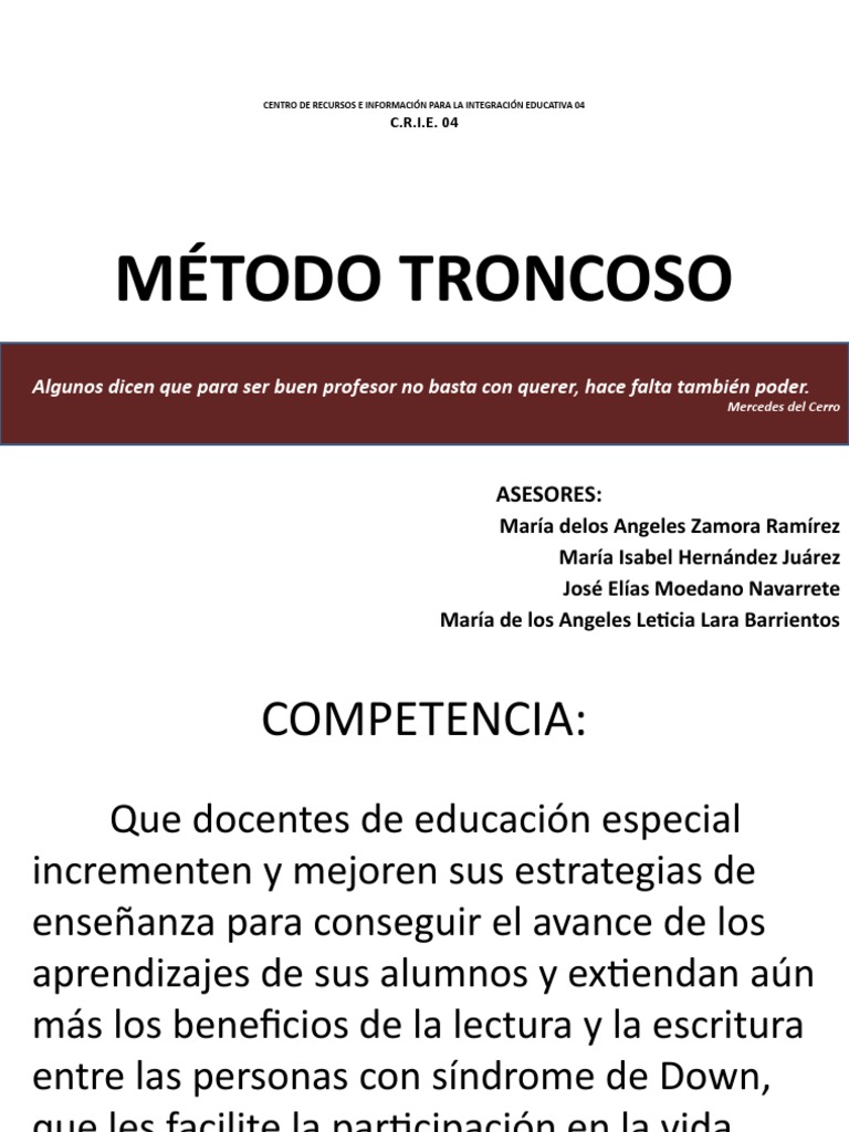 Zona 12 Método Troncoso | PDF | Memoria | Síndrome de Down