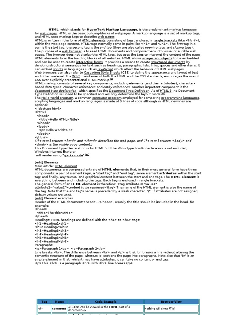 HTML, Which Stands For Hypertext Markup Language, Is The Predominant ...