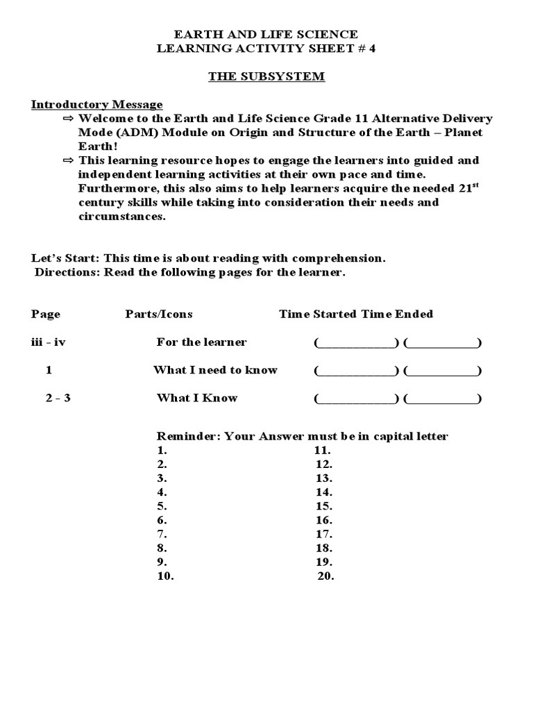 4 - ONLINE LEARNING ACTIVITY SHEET #4 FOR GRADE 11 ELS 2020-2021 Haha ...