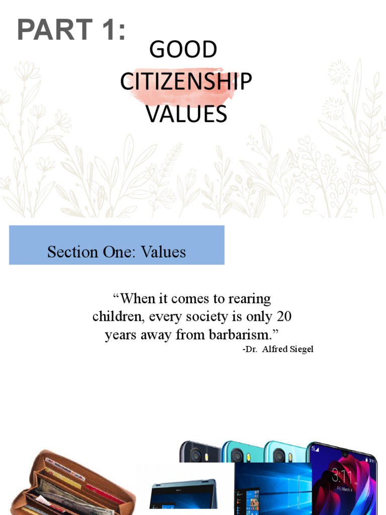 Essential Values for Good Citizenship | PDF | Citizenship | Value (Ethics)
