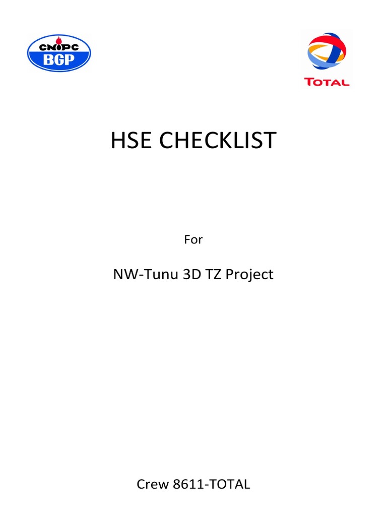 BGP Indonesia - HSE Checklist 2012 V1.0 | PDF | Vehicles | Firefighting