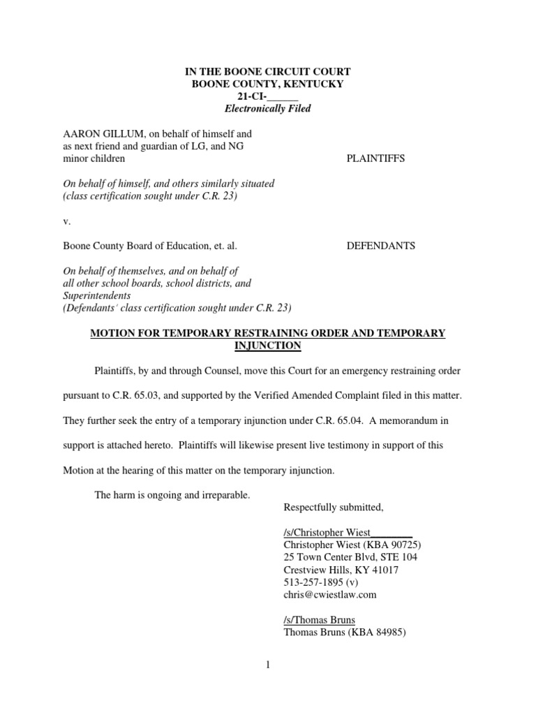 Injunction Motion Gillum | PDF | Injunction | U.S. State