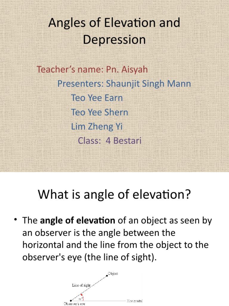 Angles of Elevation and Depression | PDF | Triangle | Euclidean Plane ...