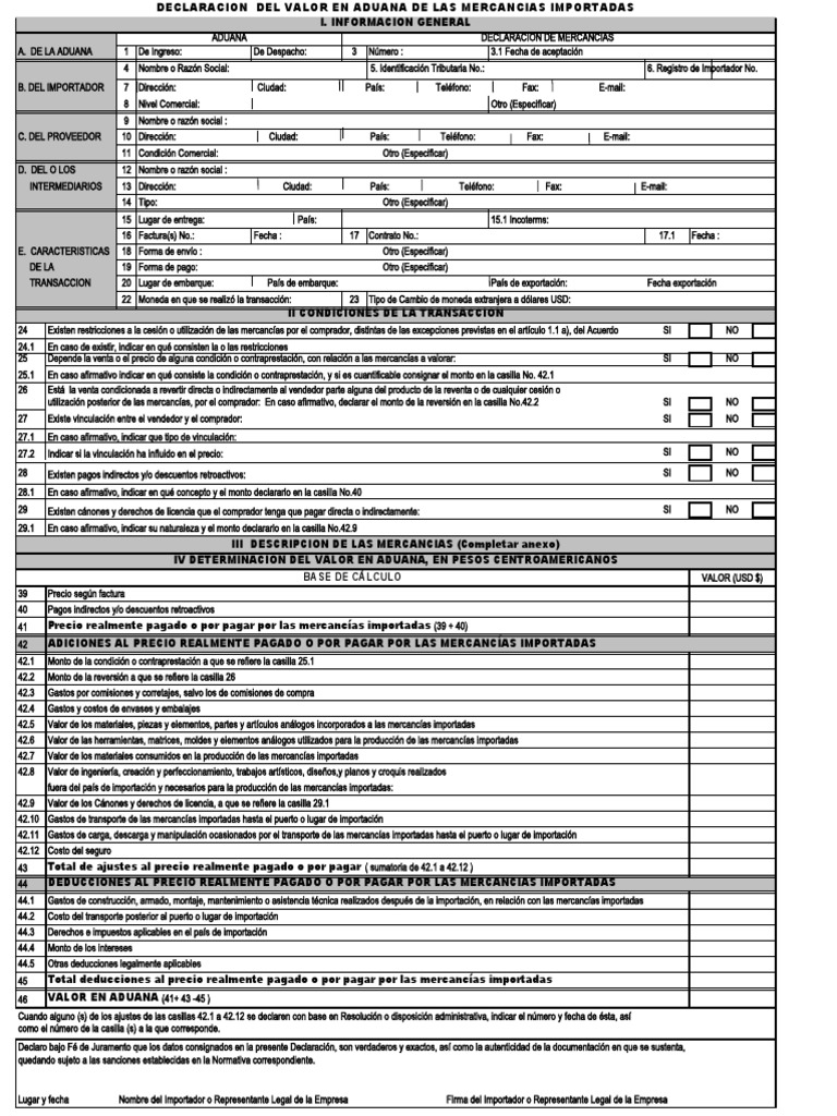 Dva Excel | PDF | aduana | Bienes