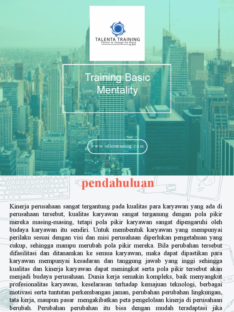 Proposal Training Basic Mentality | PDF | Karier & Perkembangan