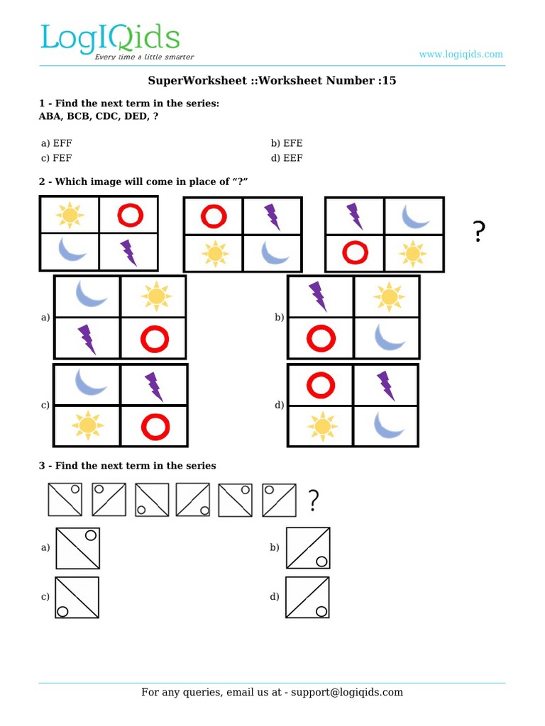 Superworksheet::Worksheet Number:15: 1 - Find The Next Term in The ...