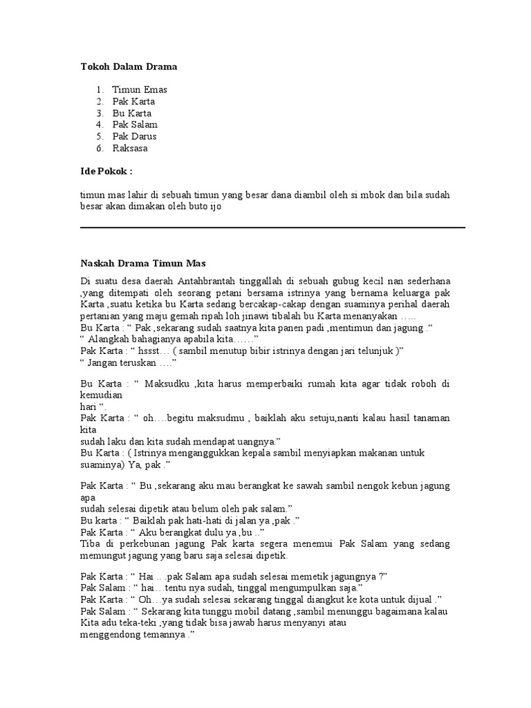 Timun Mas Cerita Rakyat | PDF