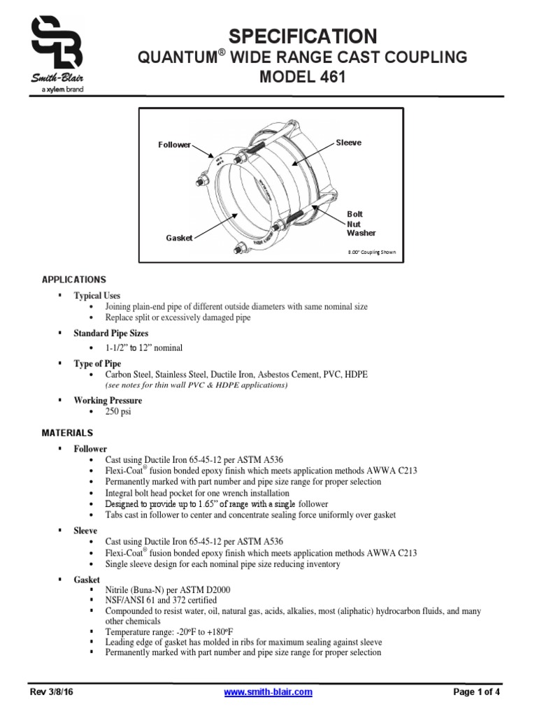 P PVC To Ductile Pipe Couplings | PDF | Pipe (Fluid Conveyance) | Screw
