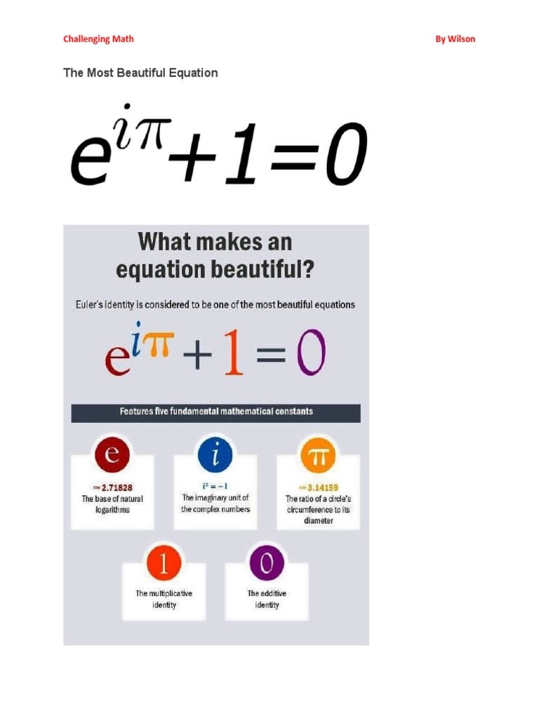 The Most Beautiful Equation | PDF