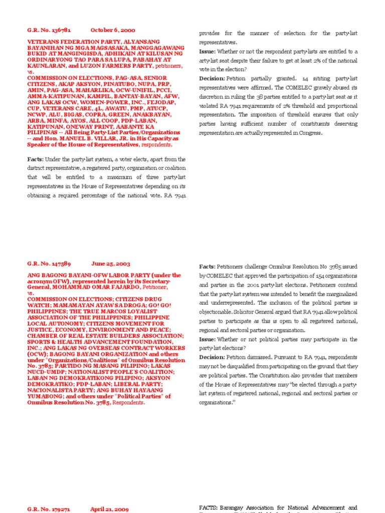 Part 7. Political Party. Party List Organization | PDF | Elections ...