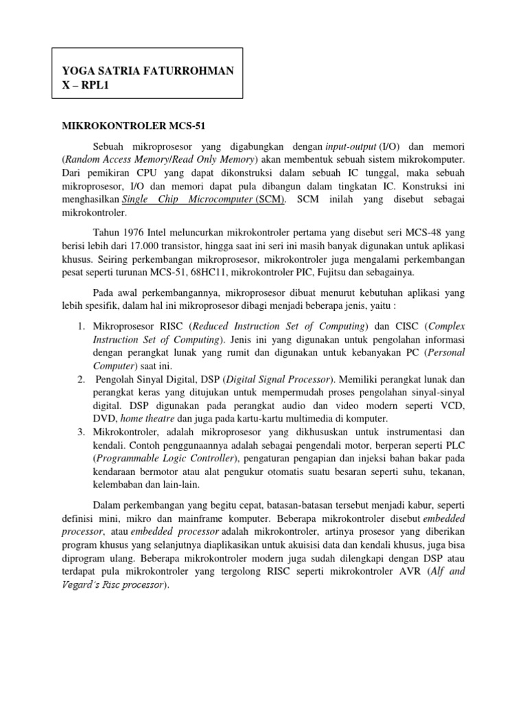 MIKROKONTROLER MCS51.yogasatira | PDF