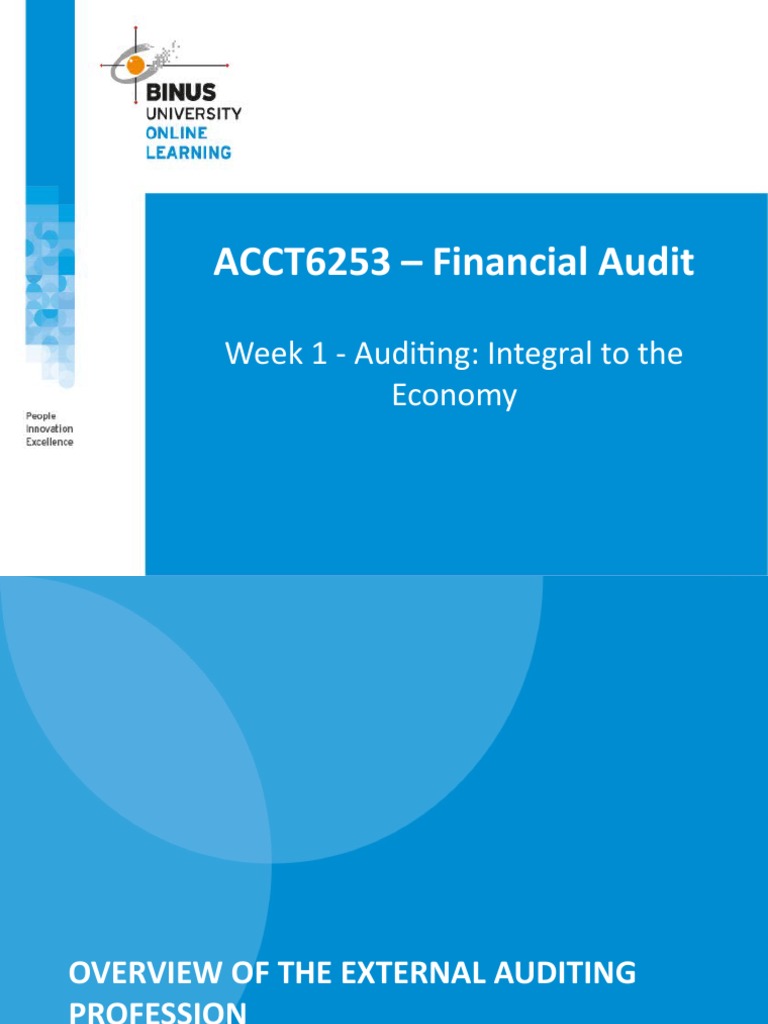 PPT1-Auditing Integral To The Economy | PDF | Financial Audit | Audit
