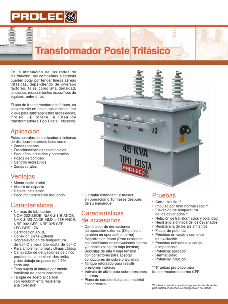 Transformadores trifásicos tipo poste: Características, aplicaciones y ...