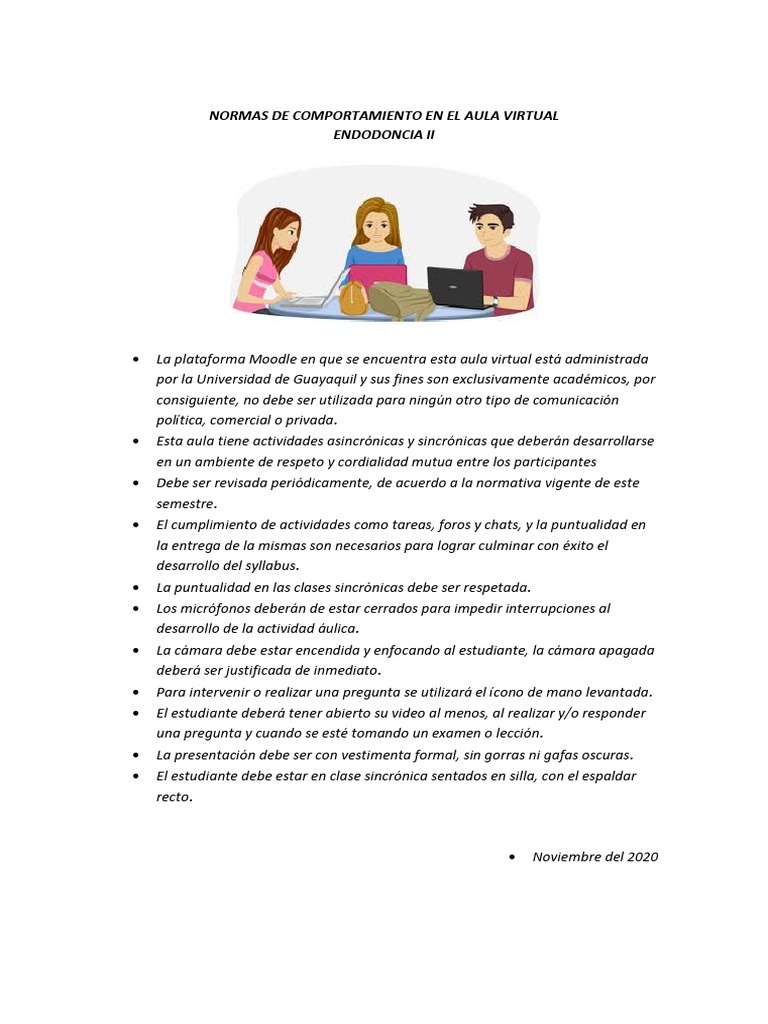 Normas para Clases Virtuales Sincrónicas | PDF