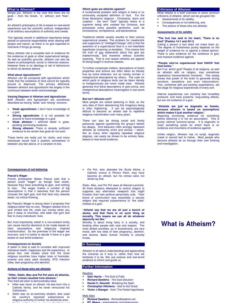 What Is Atheism | PDF | Atheism | Agnosticism