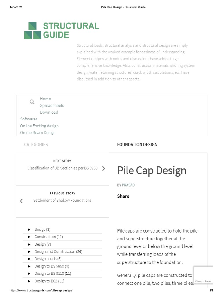 Pile Cap Design - Structural Guide | PDF | Deep Foundation | Foundation ...