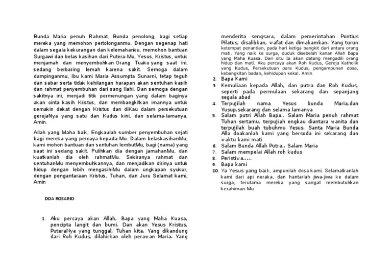 Ya Yesus Yang Baik, Ampunilah Dosa Kami. Selamatkanlah | PDF