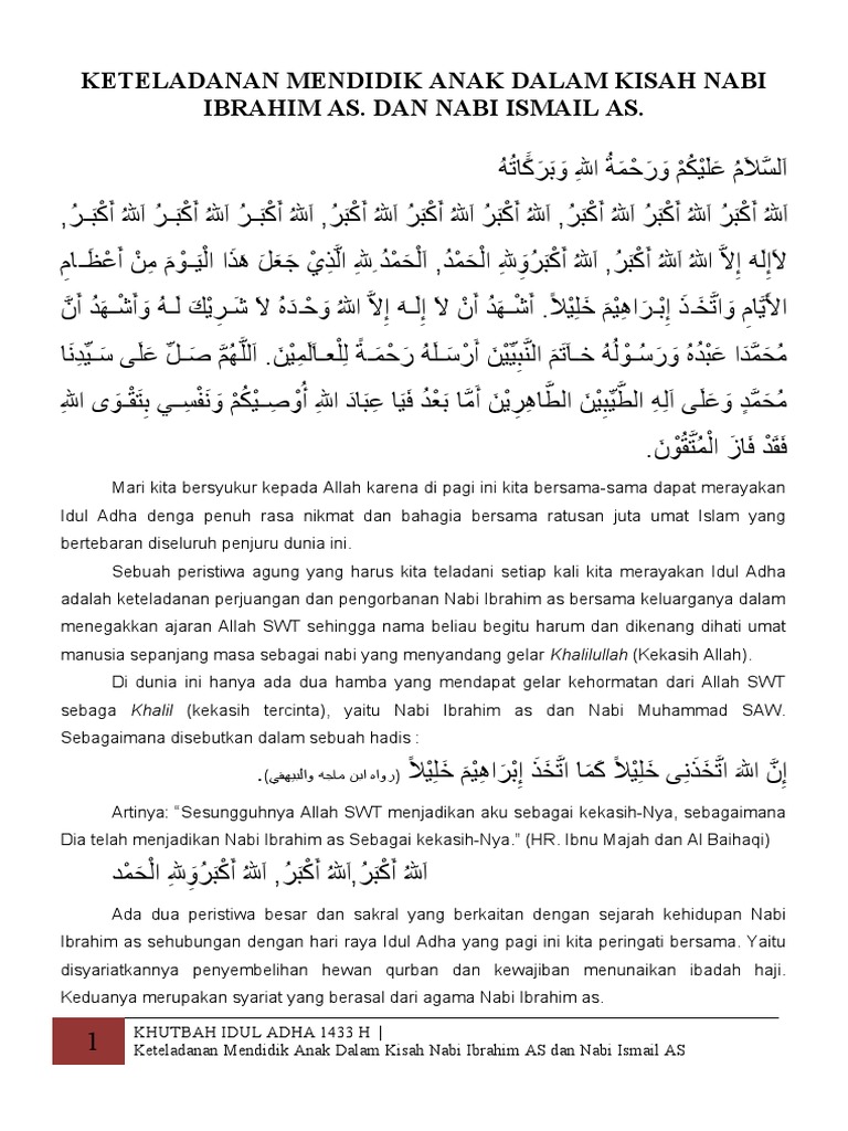 Keteladanan Mendidik Anak Dalam Kisah Nabi Ibrahim As 1 | PDF