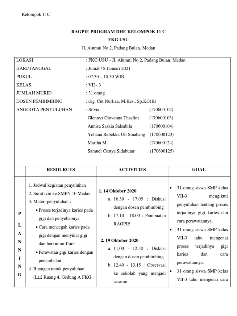 Contoh RAGPIE PROGRAM DHE | PDF