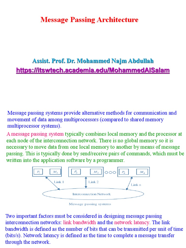 Message Passing Architecture | Download Free PDF | Message Passing Interface | Process (Computing)