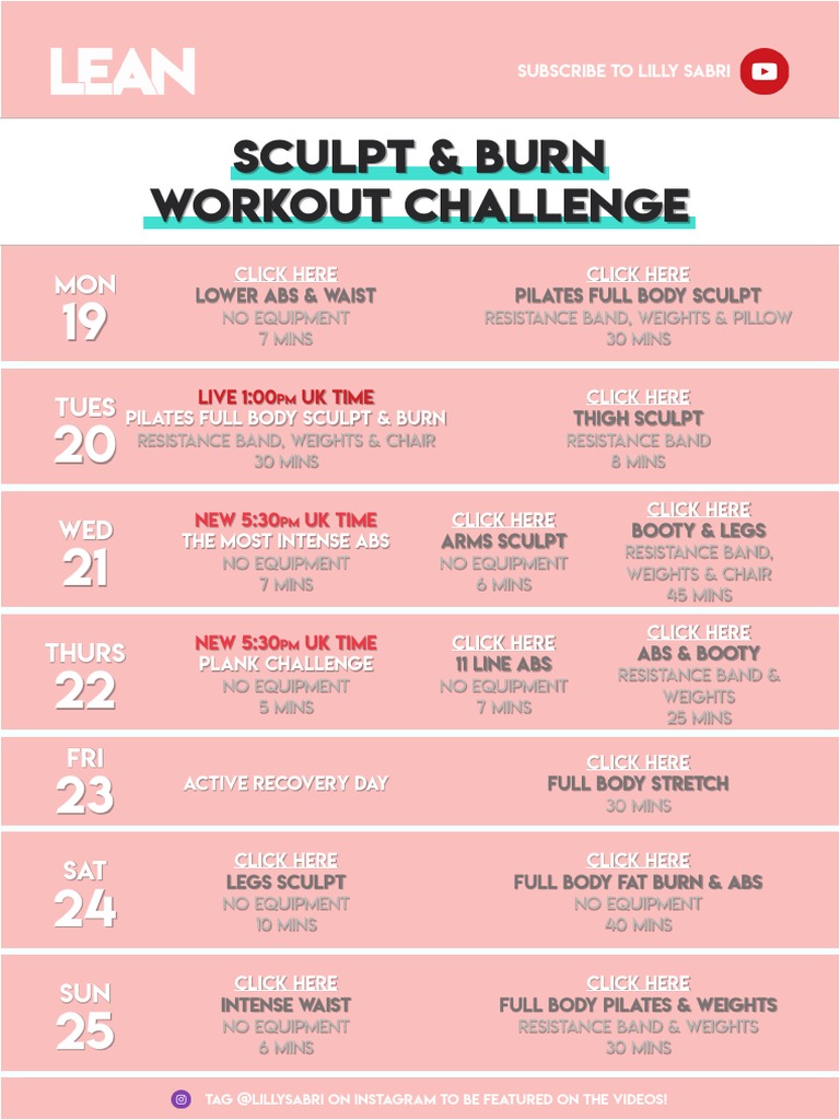 30-Day Home Workout Challenge Guide | PDF | Determinants Of Health ...
