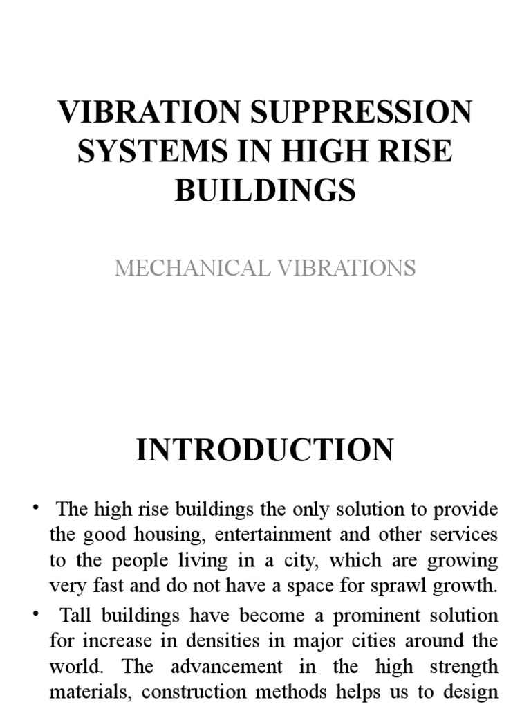 Vibration Suppression Systems in High Rise Buildings | PDF ...
