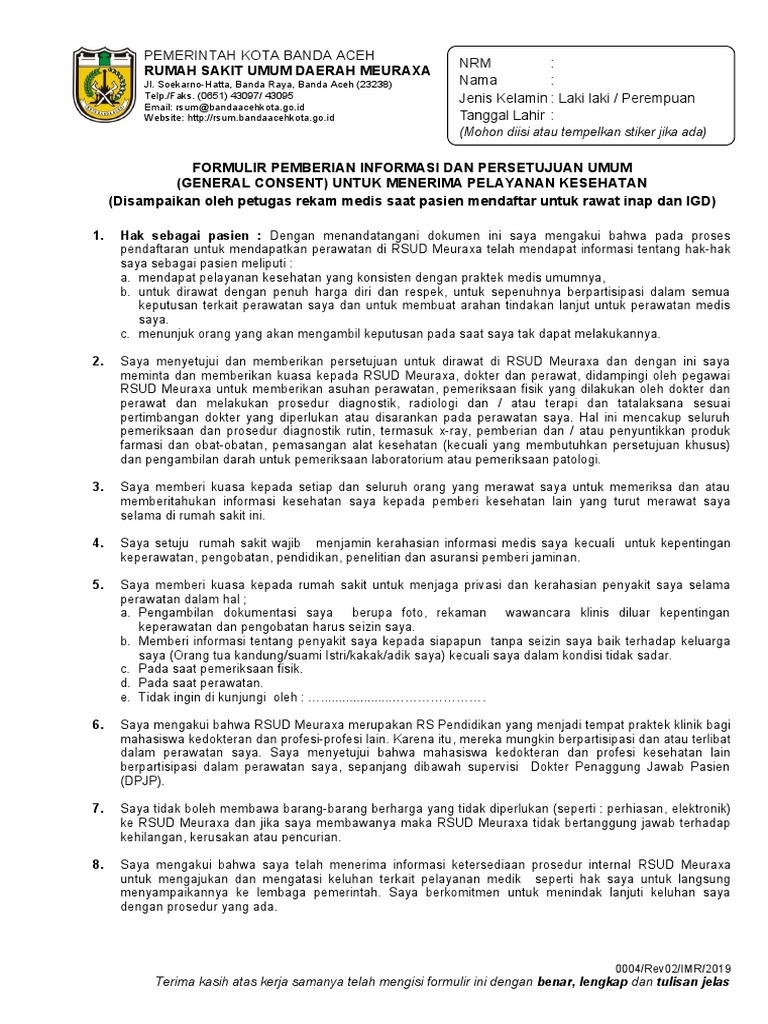 Form General Consent | PDF