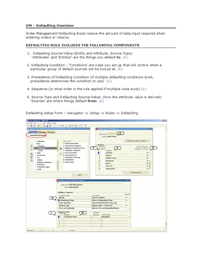 OM Defaulting | PDF | Parameter (Computer Programming) | Pl/Sql