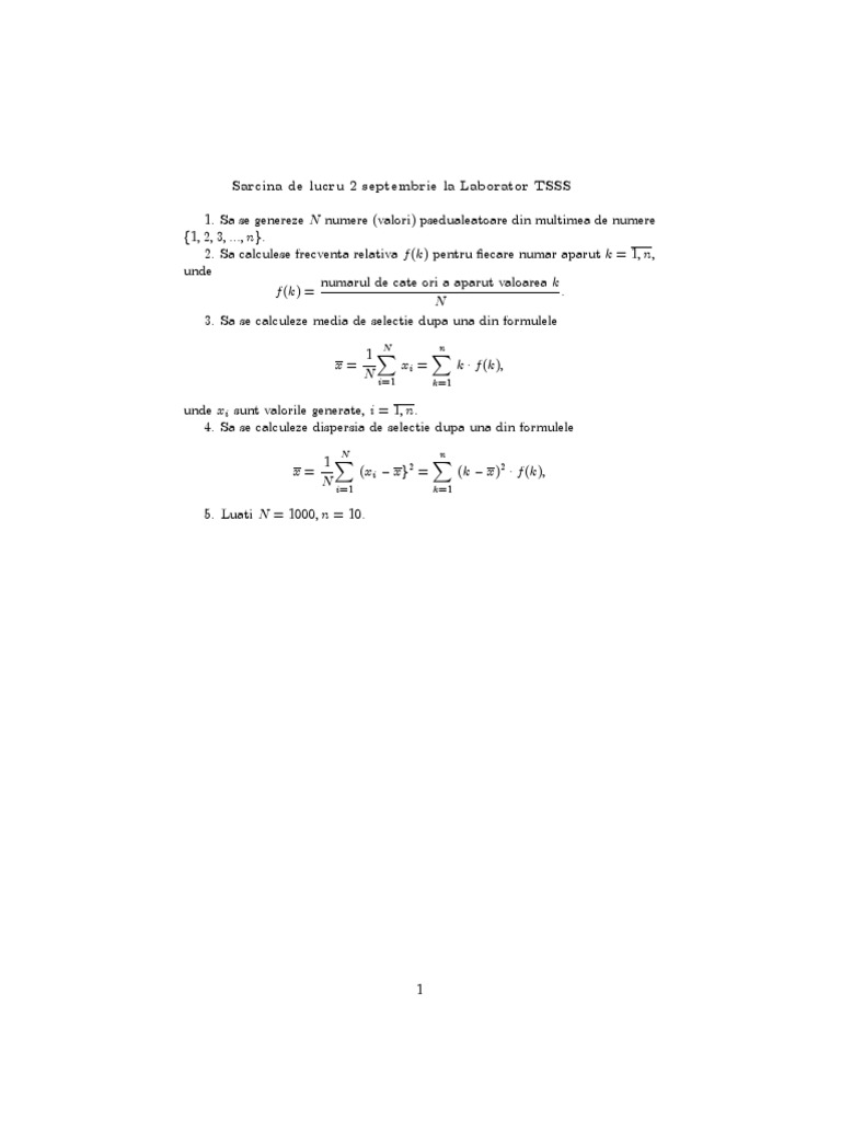 Lucrare Initiala Lab. TSSS | PDF