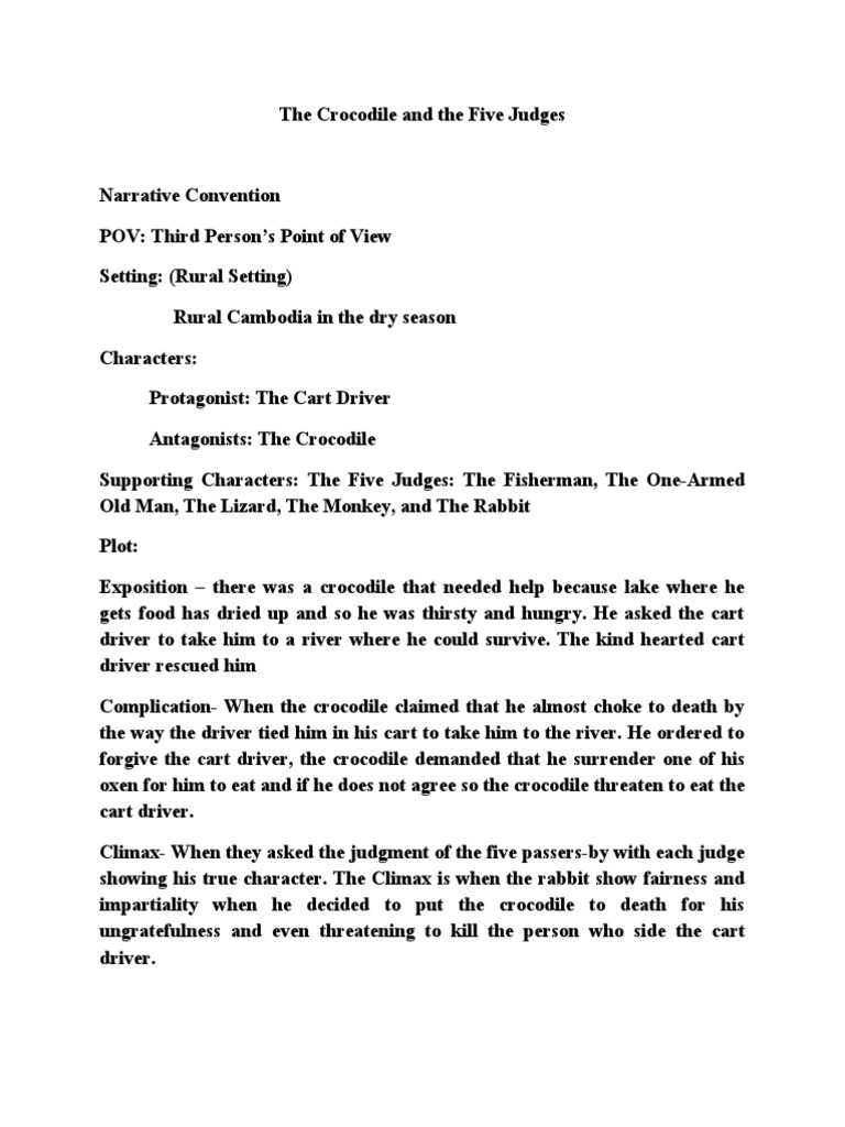 The Crocodile and The Five Judges | PDF