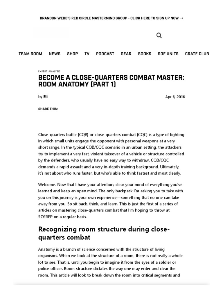 Become A Close-Quarters Combat Master - I - Room Anatomy | PDF ...