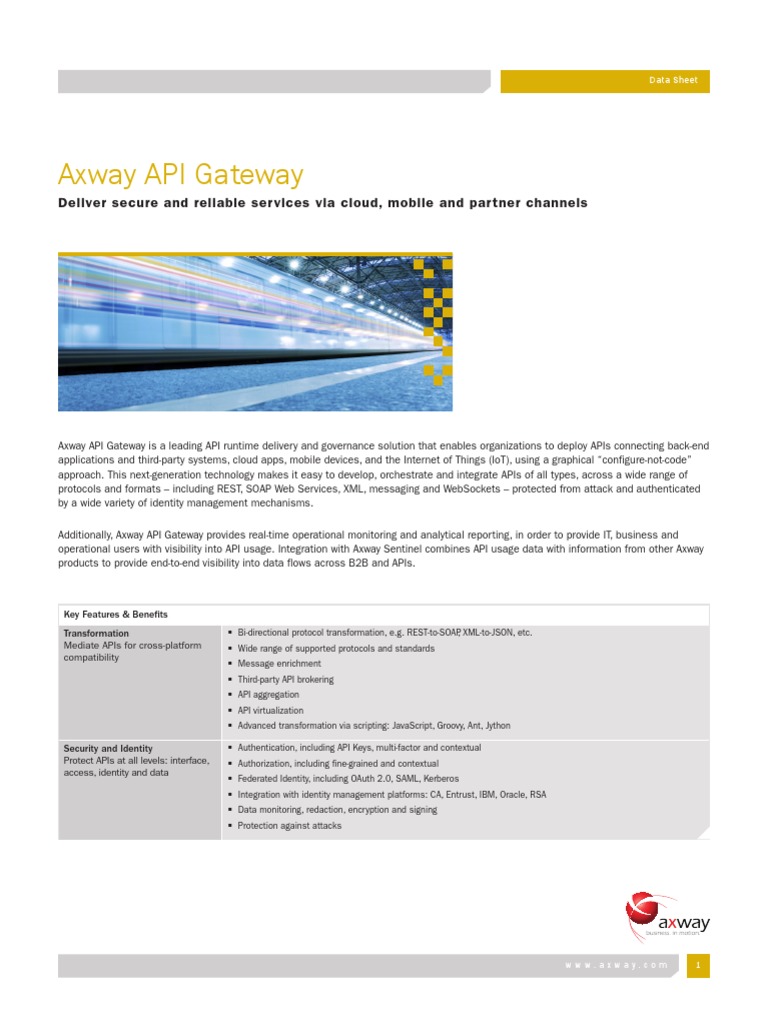 Axway Datasheet Api-Gateway en | PDF | Web Service | Cloud Computing