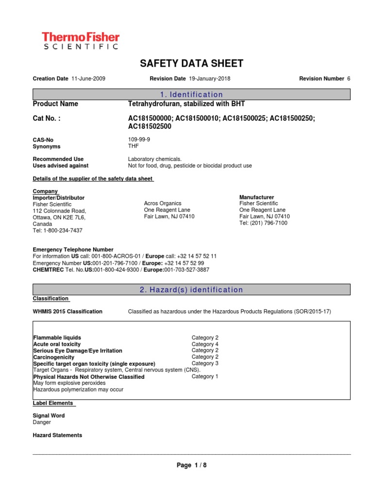SDS Tetrahydrofuran-99-9-Extra-Pure-Anhydrous-Stabilized-Bht-Acros ...