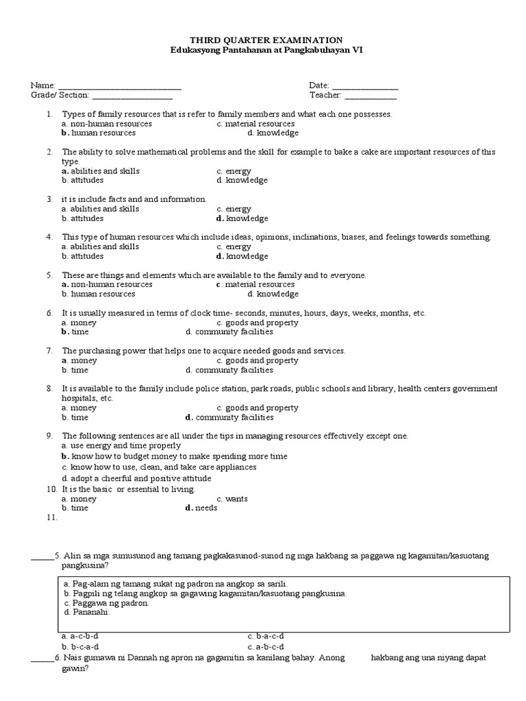 PT Epp 6 Q3 | PDF | Community | Attitude (Psychology)