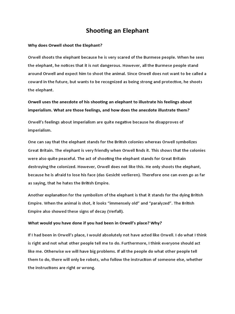 Orwell's Dilemma in Shooting an Elephant | PDF | Language Arts & Discipline