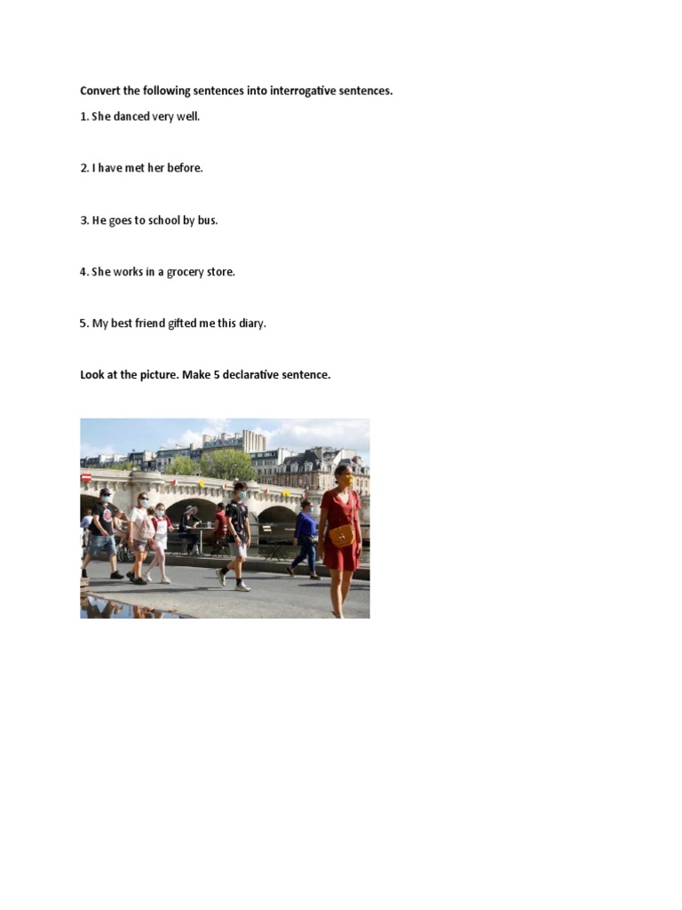 Convert The Following Sentences Into Interrogative Sentences | PDF