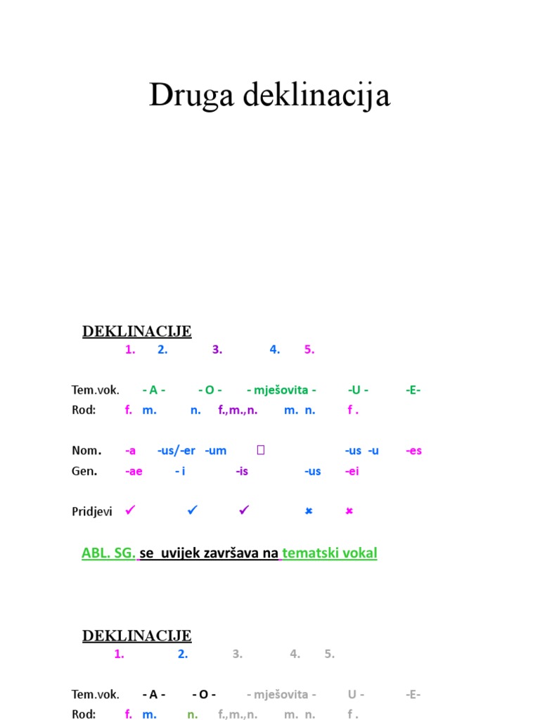 1-6 Druga Deklinacija | PDF